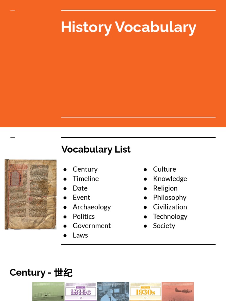 History Vocabulary Made by SDunne | PDF