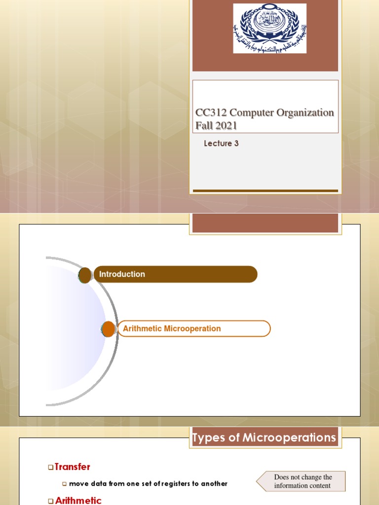 AAST-CC312-Fall 21 - Lec 03 | Download Free PDF | Arithmetic | Digital Electronics