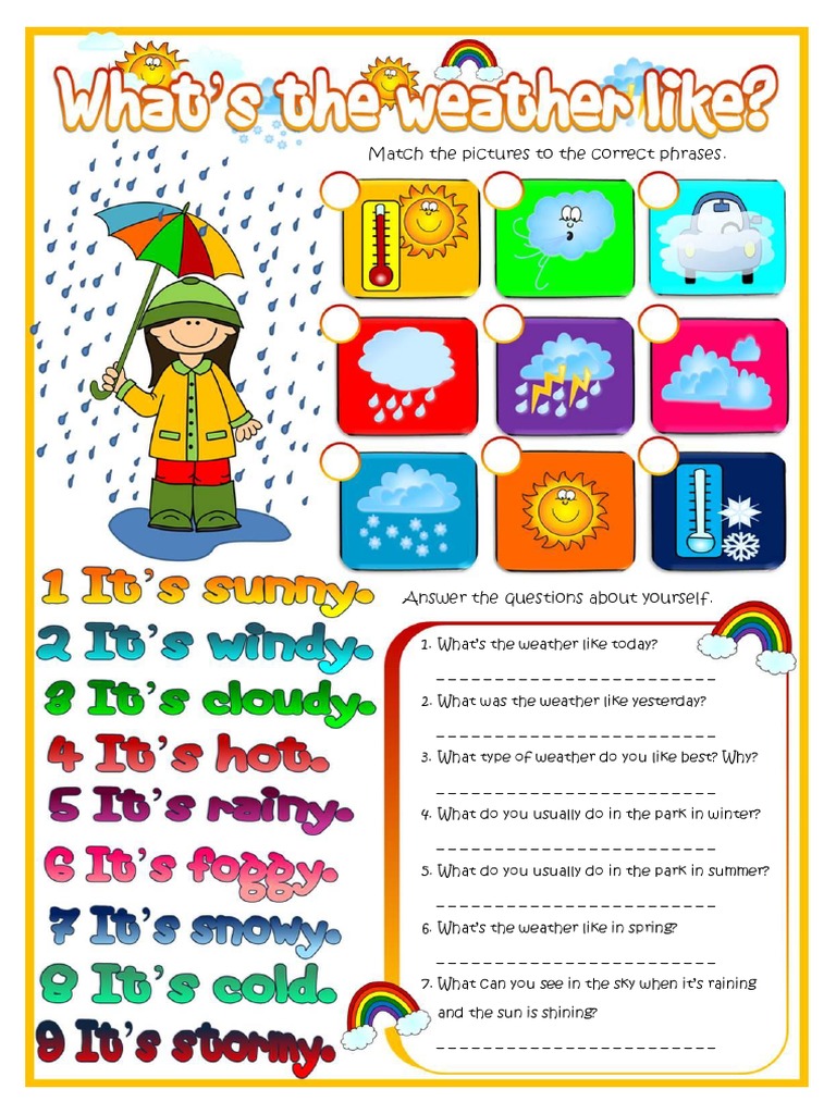 ACTIVITIES Whats The Weather Like | PDF