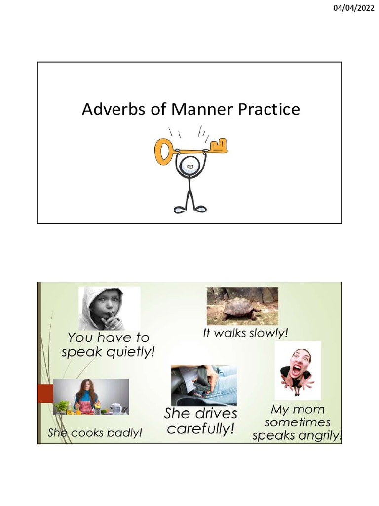 Adverbs of Manner - Slides | PDF | Adverb