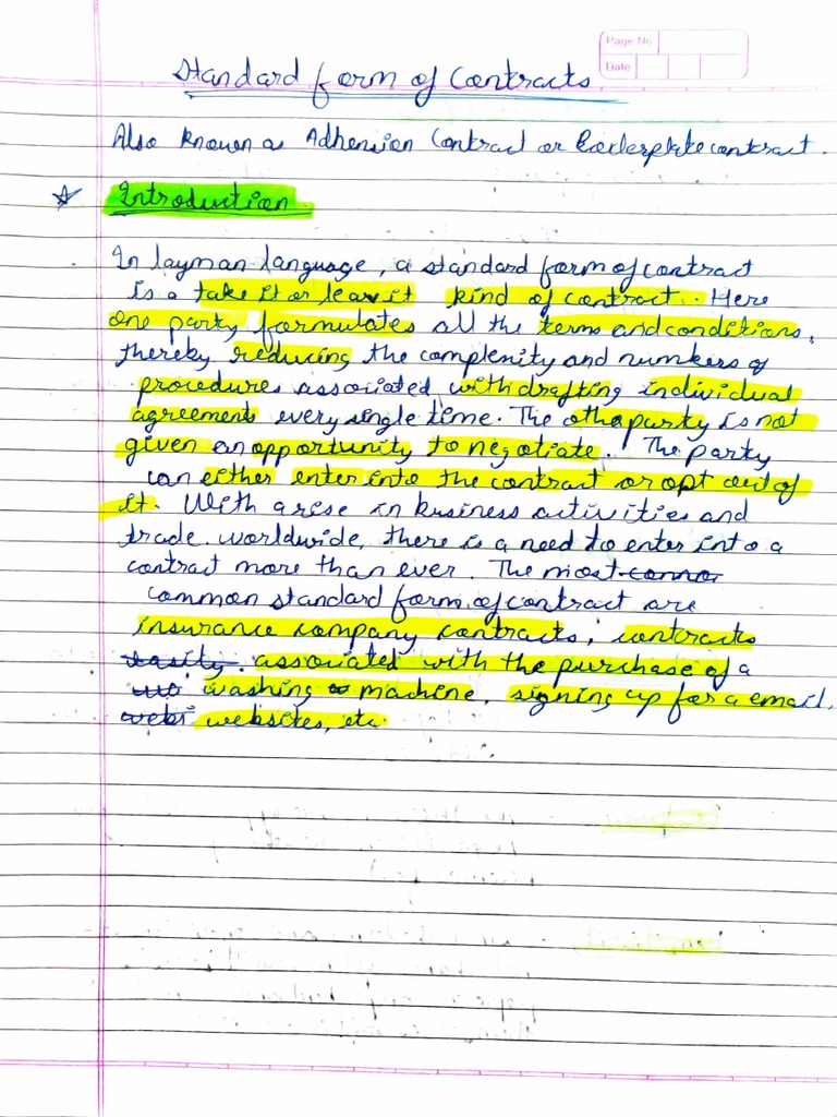 Standard Form of Contract | PDF