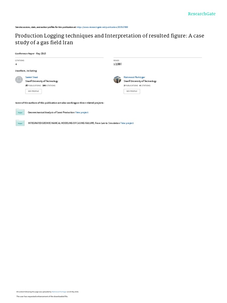 Production Logging Techniques and Interpretation of Resulted Figure: A ...
