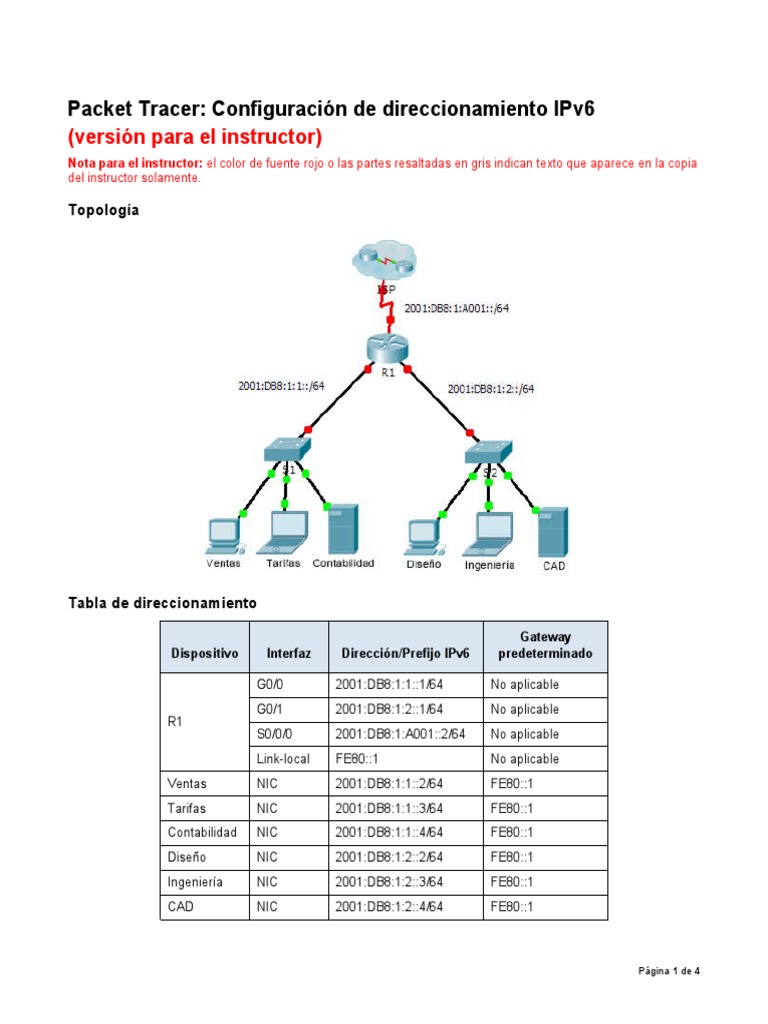 Configurar Direccionamiento IPv6 | PDF | Yo Pv6 | Enrutador (Computación)