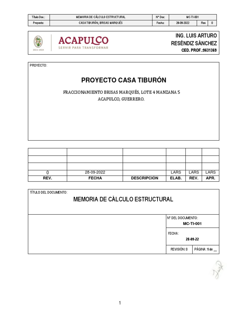 Mc-Casa Tiburon Rev0 | PDF | Fundación (Ingeniería) | Componentes