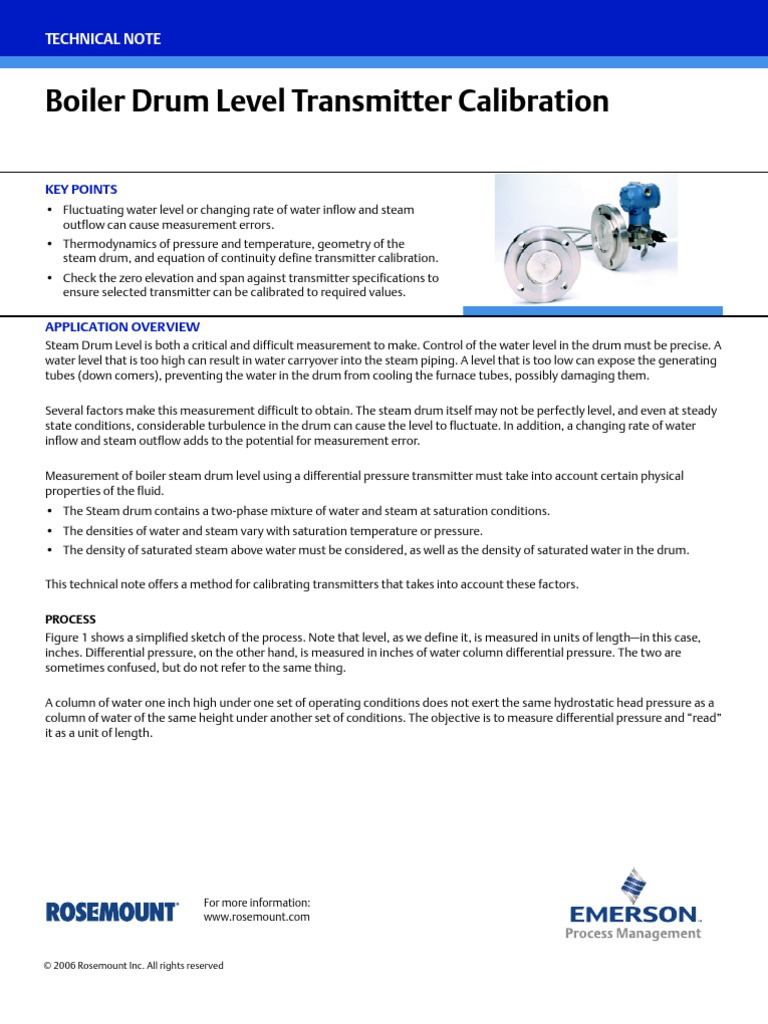 Boiler Drum Level Transmitter Calibration | PDF