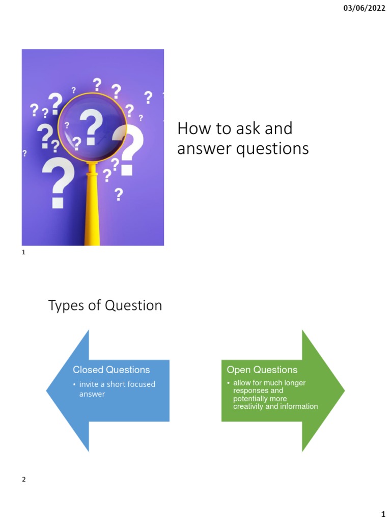 How To Ask Questions | PDF | Question | Cognitive Psychology