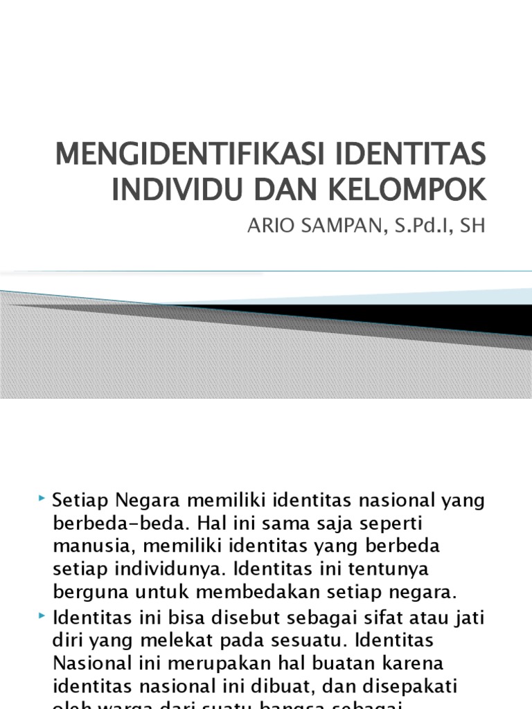 Mengidentifikasi Identitas Individu Dan Kelompok | PDF