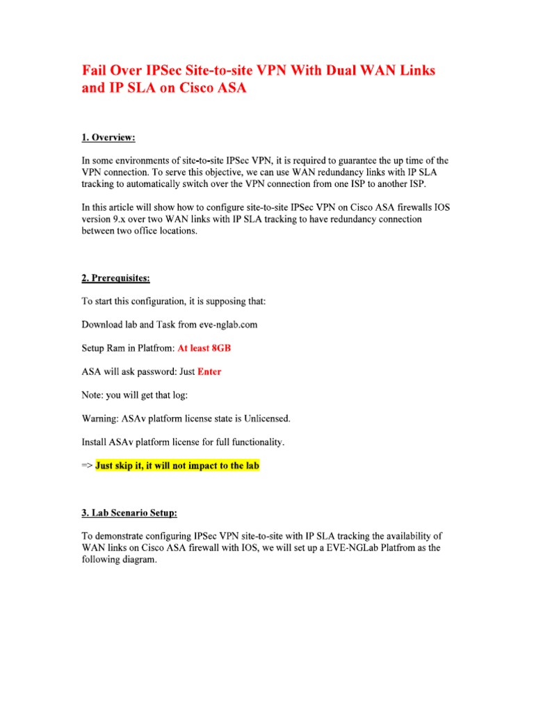 Workbook-Sample Failover Ip Sec Ccan Sec Lab | PDF