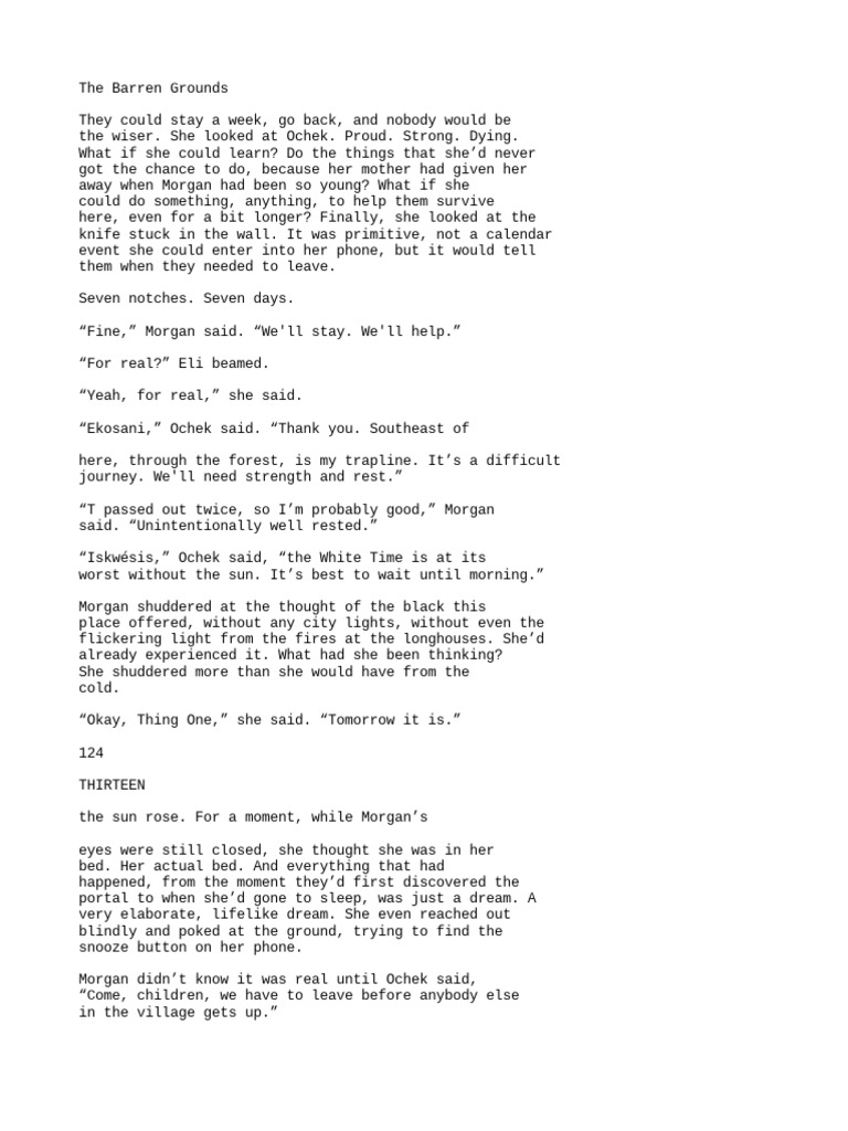 Ch.13, The Barren Grounds | PDF