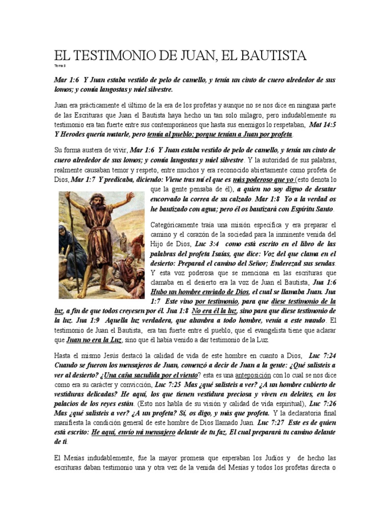 El Testimonio de Juan | PDF | Juan el Bautista | Creencia religiosa y ...