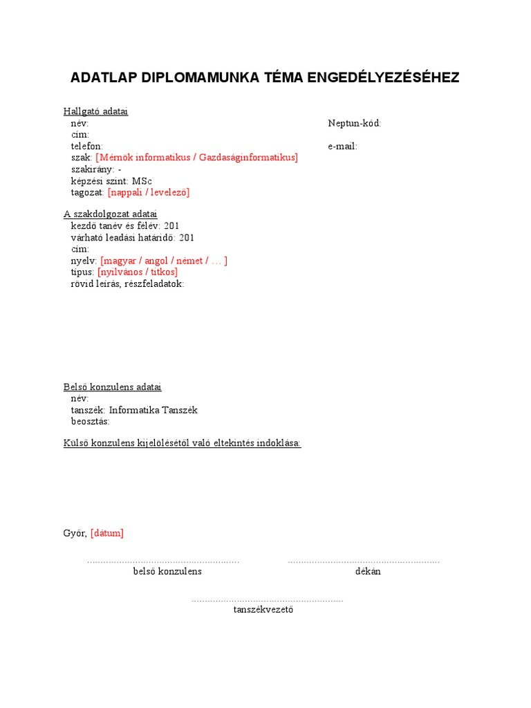 adatlap_diplomamunka_téma_engedélyezéséhez_1D | PDF
