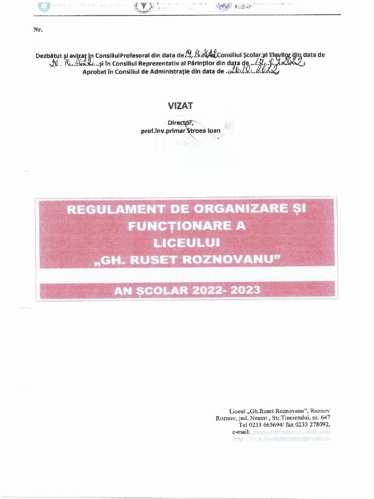 GRR ROF 2022 2023 Actualizat | PDF