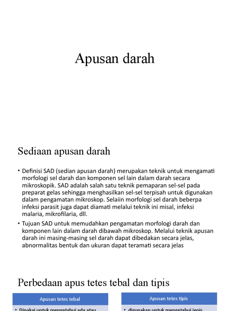 Apusan Darah | PDF | Kesehatan Holistik | Sains & Matematika