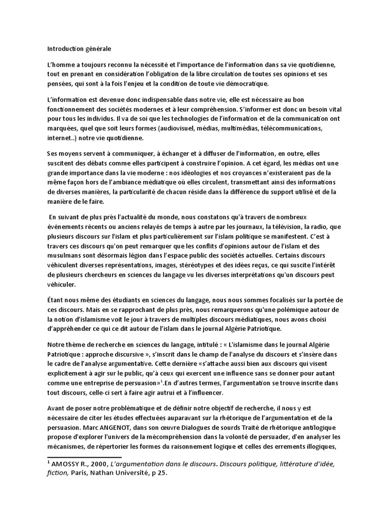 Chap0 Introduction Générale | PDF | Discours (linguistique) | Rhétorique
