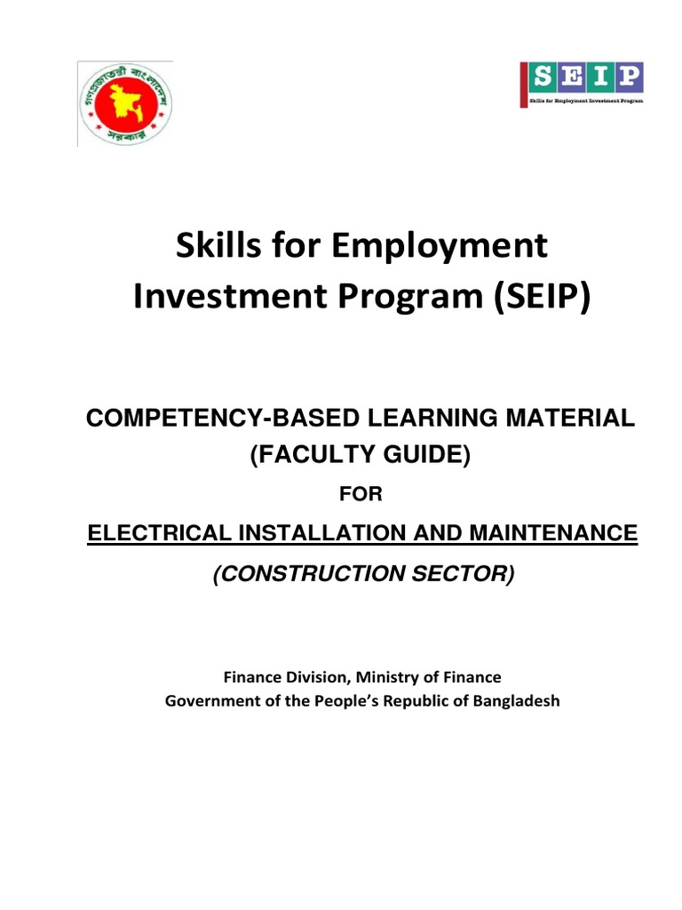 Competency Based Learning Material EIM Faculty Guide | PDF | Electric ...