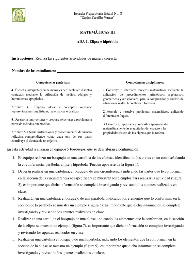 Bloque 3. ADA 1, 2, 3 | PDF | Elipse | Geometría euclidiana