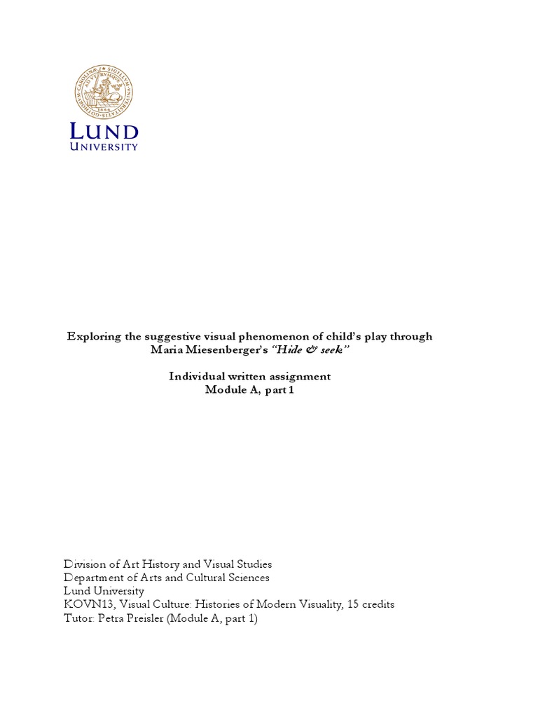 Individual Written Assignment - Module A - Part 1 | PDF