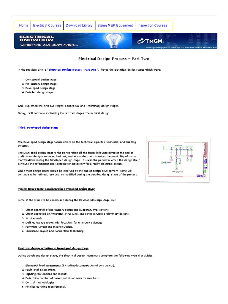 Electrical Design Process - Part Two | PDF | Specification (Technical ...