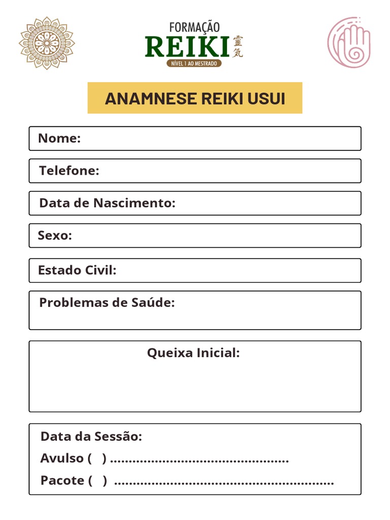 Anamnese Reiki Usui | PDF Anamnese Reiki Usui | PDF
