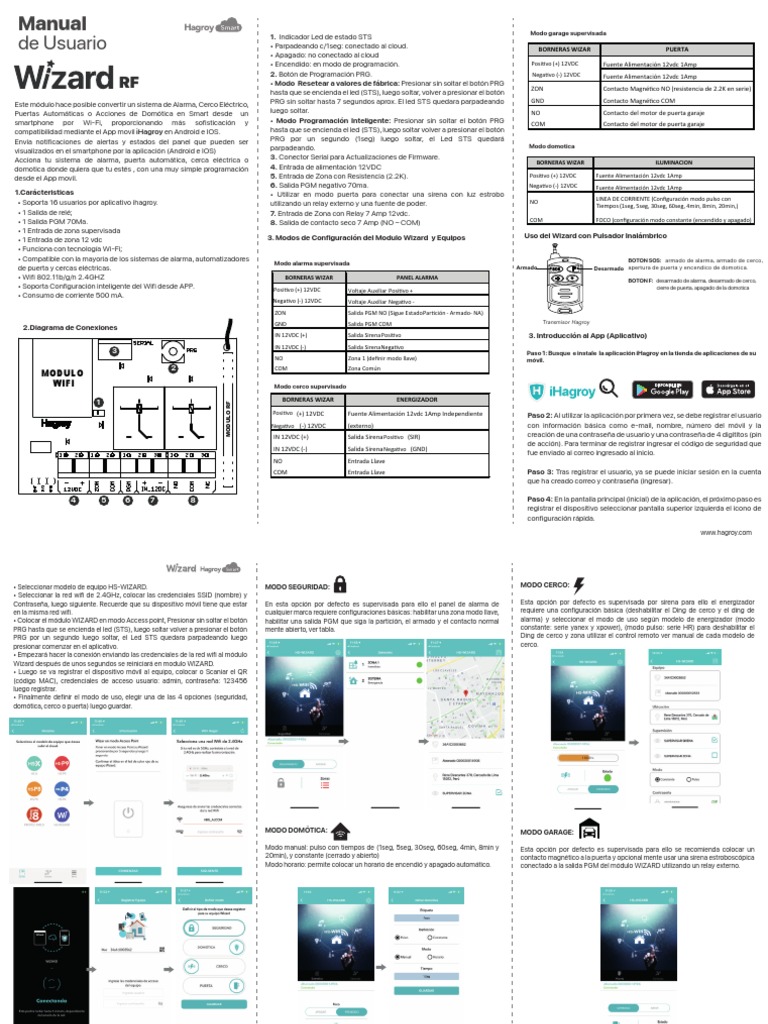 Módulo Wi-Fi Wizard Hagroy: Manual de Uso | PDF | Wifi | Contraseña