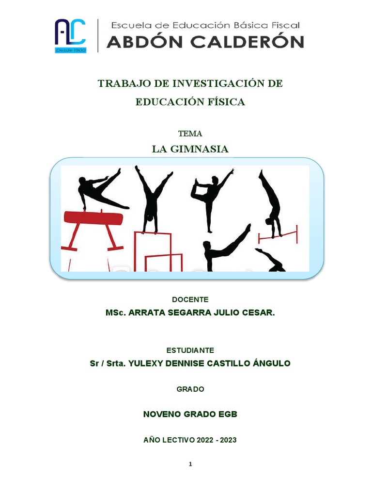 Proyecto de Gimnasia Yulexi | PDF | Gimnasia | Ejercicio físico