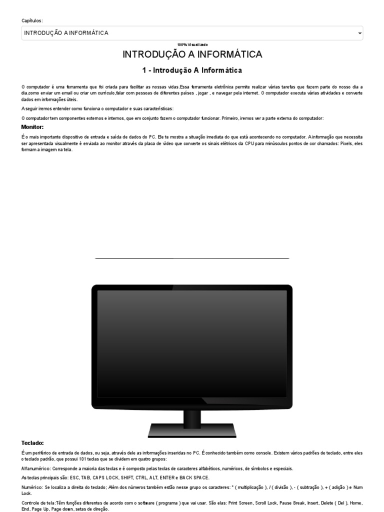 Apostila de Introdução A Informática | Download grátis PDF | Notebook ...