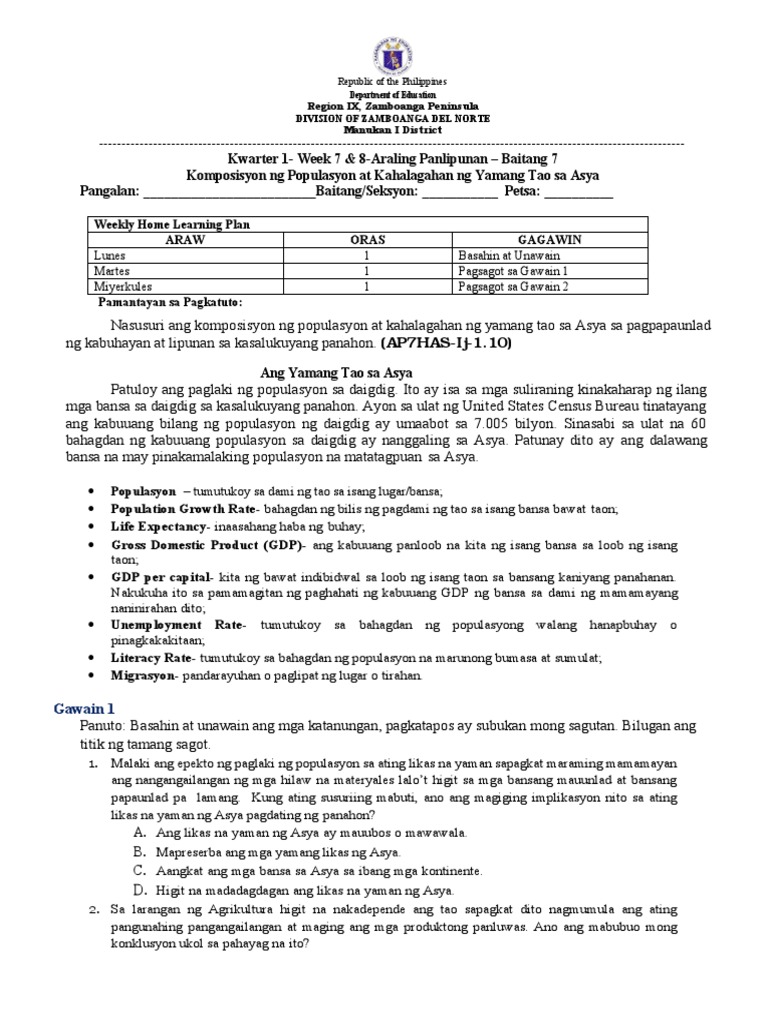 AP 7 Kwarter 1 - Week 7&8-AP7 | PDF