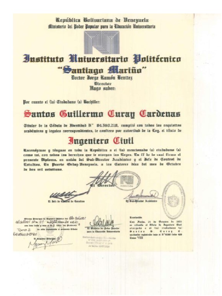 Santos Curay - Diploma | PDF