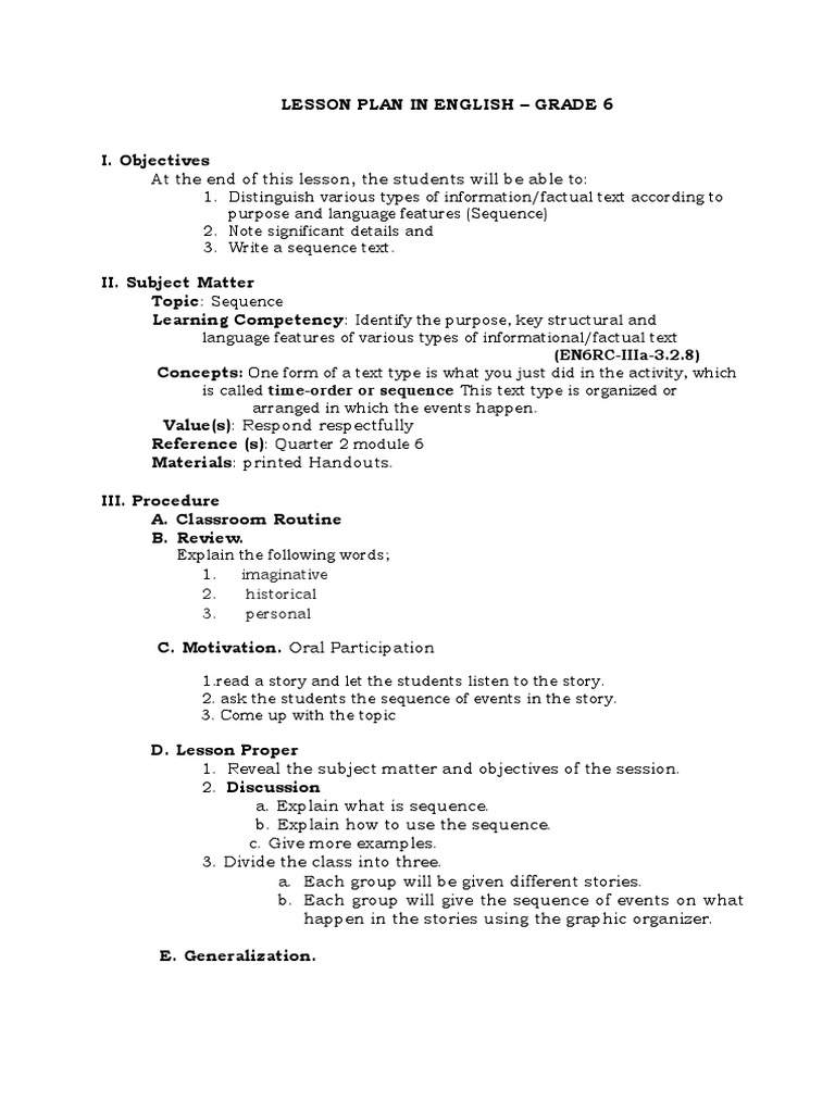 LESSON-PLAN-IN-ENGLISH 6 Week 7 | PDF | Lesson Plan | Behavior Modification