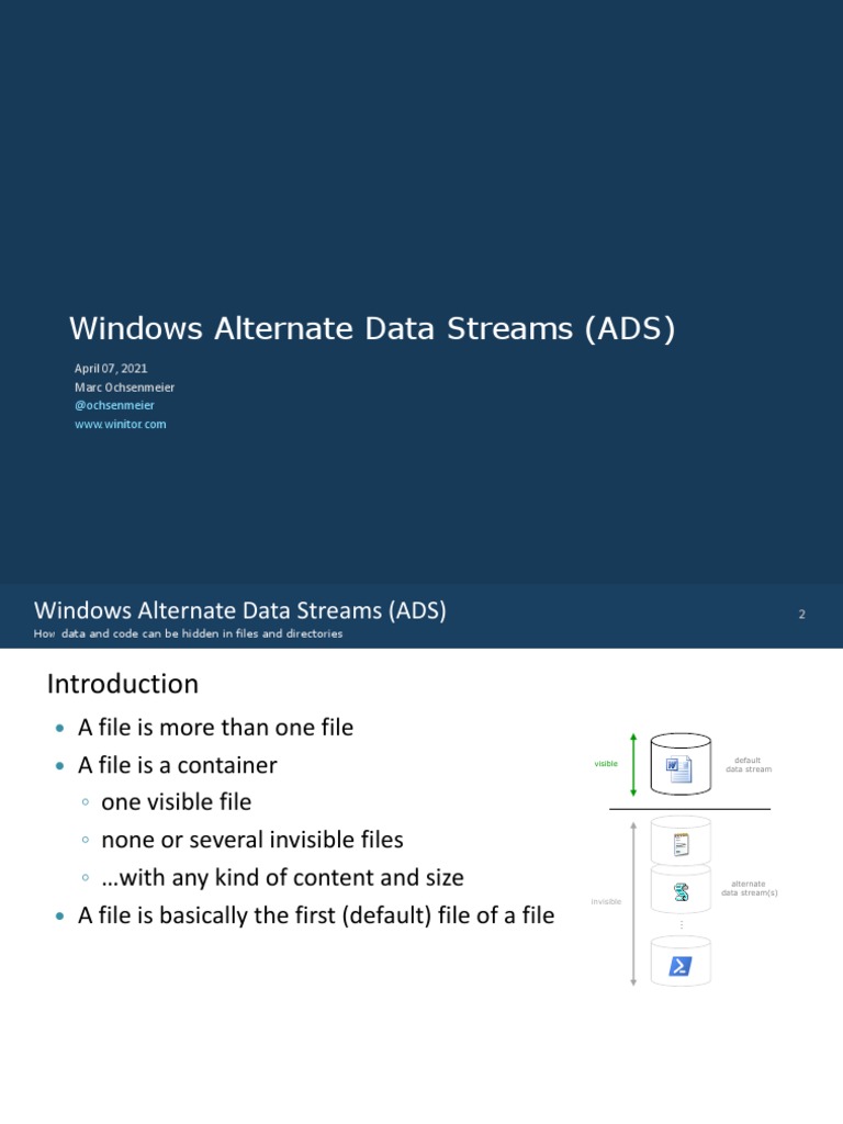 Ntfs Alternate Data Streams | PDF | Computer File | Computing