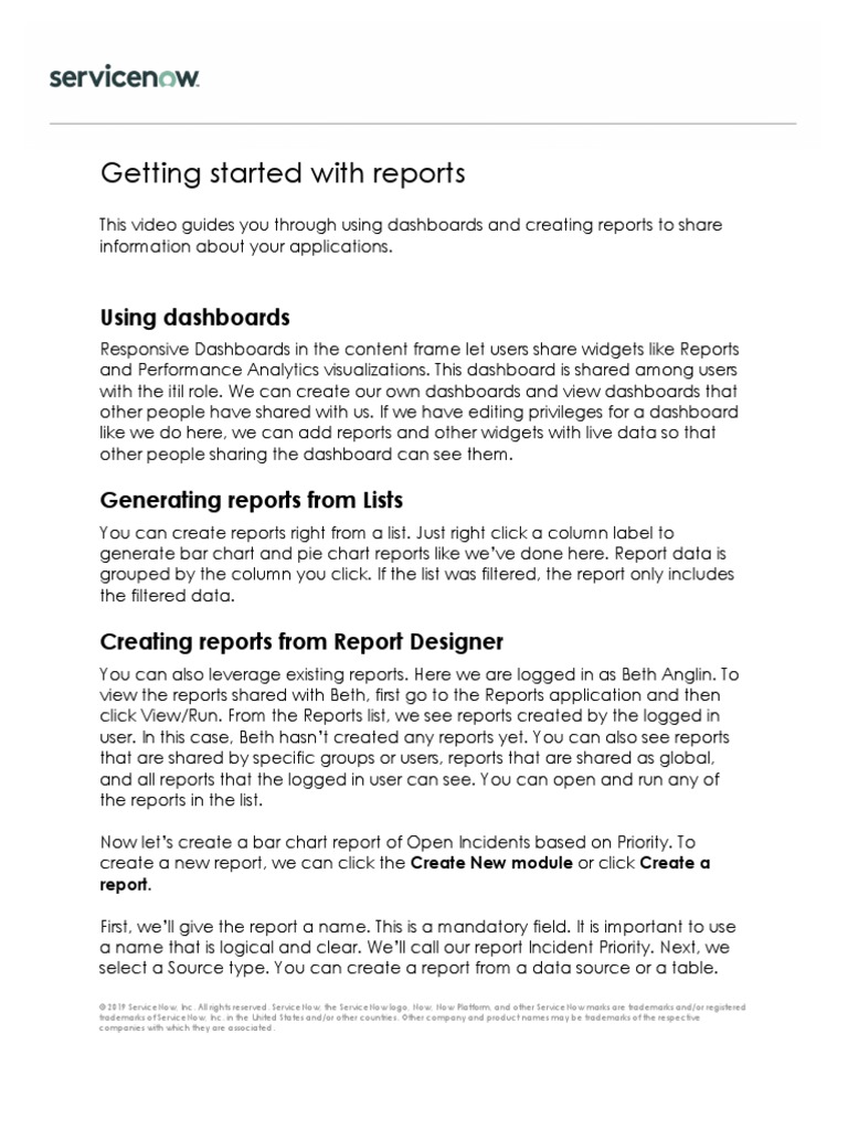 TRANSCRIPT - Getting Started With Reports | Download Free PDF | Computer Science | Information ...