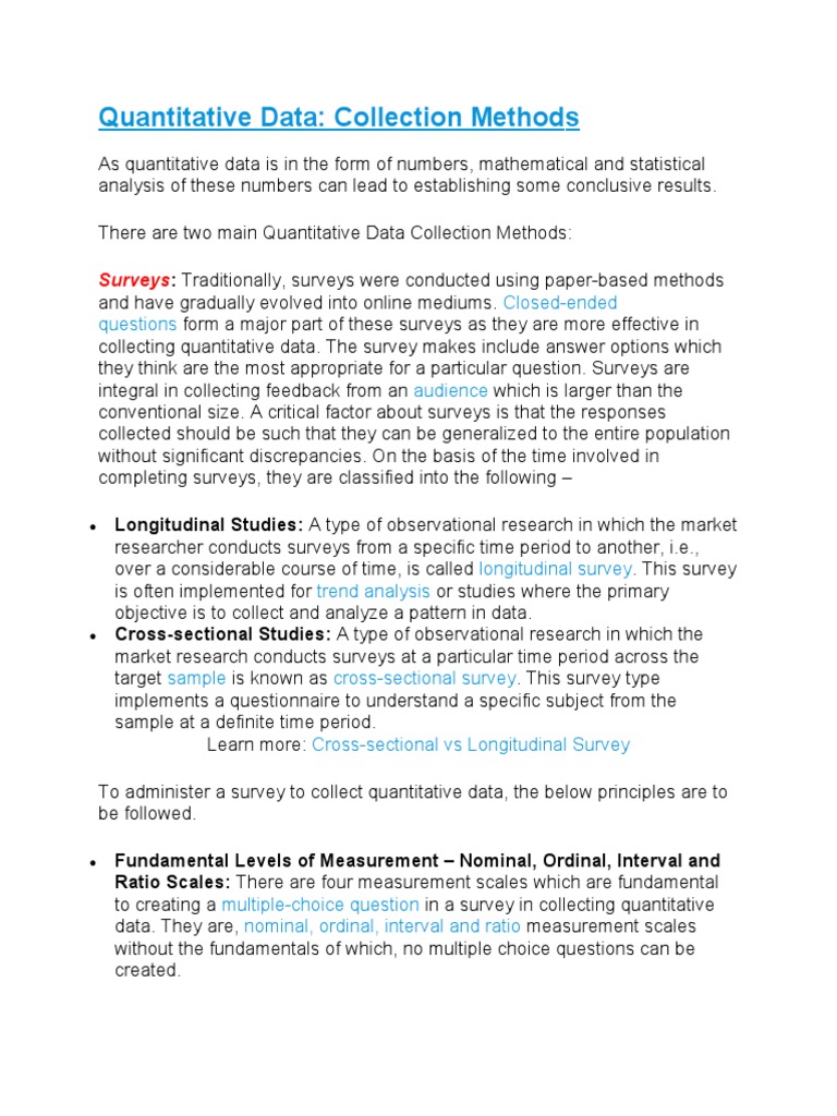 Types Quantitative Data2 | PDF | Level Of Measurement | Survey Methodology