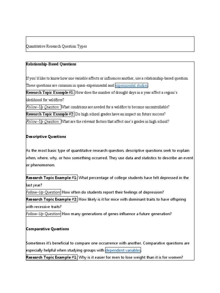 Research Questions | PDF