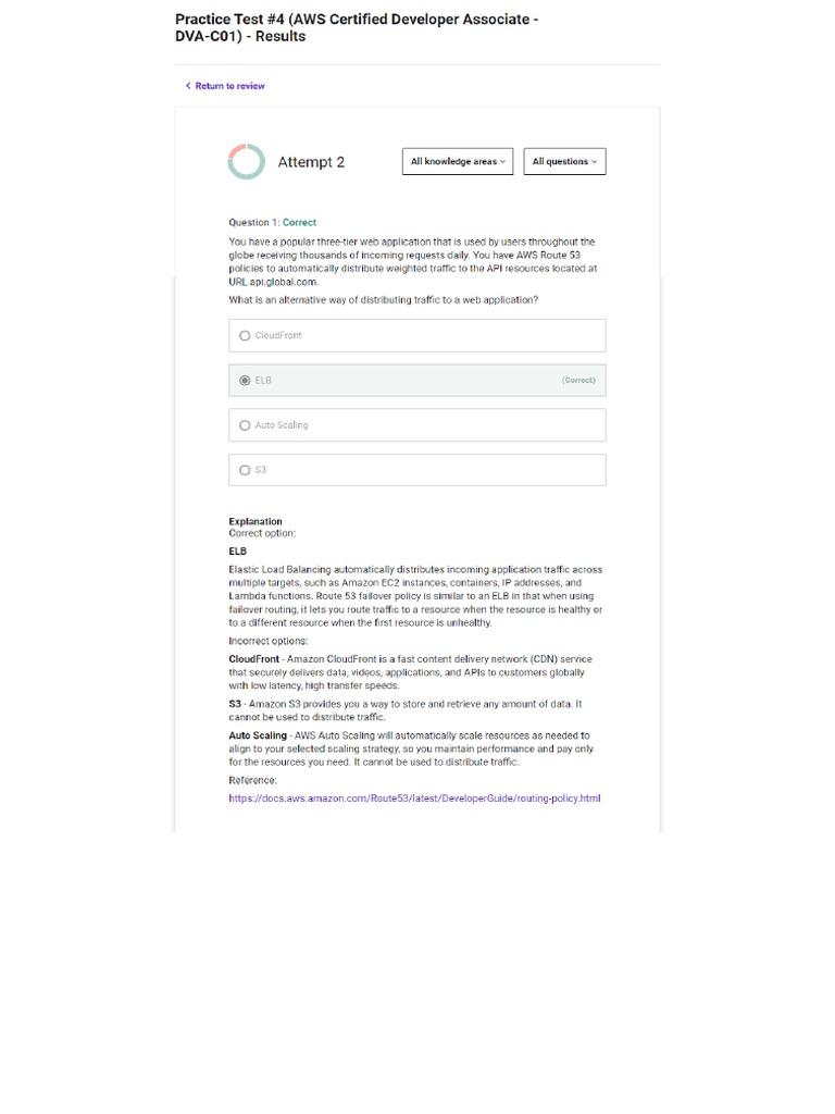 Practice Test 4 Aws Certified Developer Associate Dva C01 Pdf Encryption Amazon Web