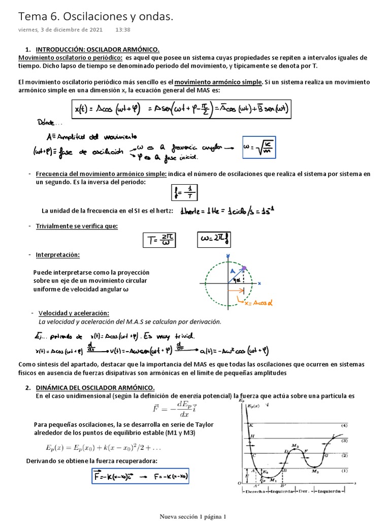 Oscilaciones y Ondas Física | PDF | Olas | Oscilación