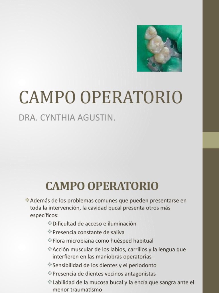 Campo Operatorio | PDF | Diente | Boca
