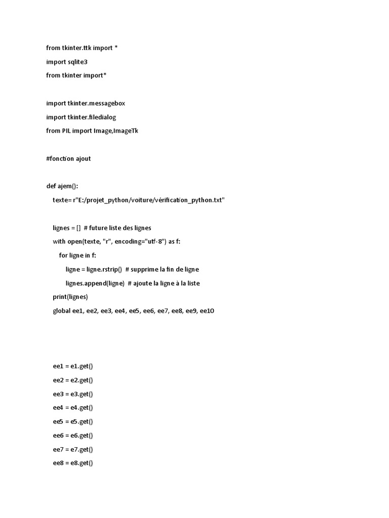 From Tkinter | PDF | Texte | Bases de données