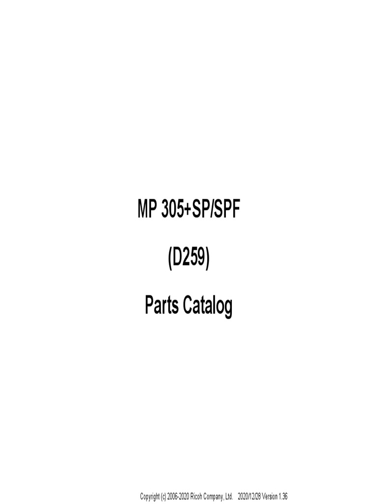 MP305 Part Catalogo | PDF | Manufactured Goods | Equipment