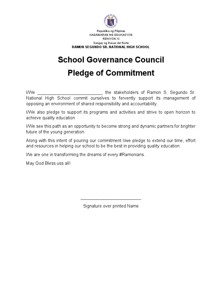 Pledge of Commitment | PDF