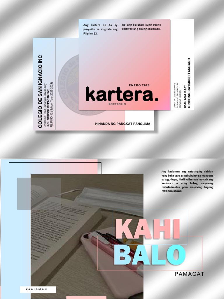 PORTFOLIO SA FILIPINO 12_PINAL (IKALIMANG GRUPO) | PDF