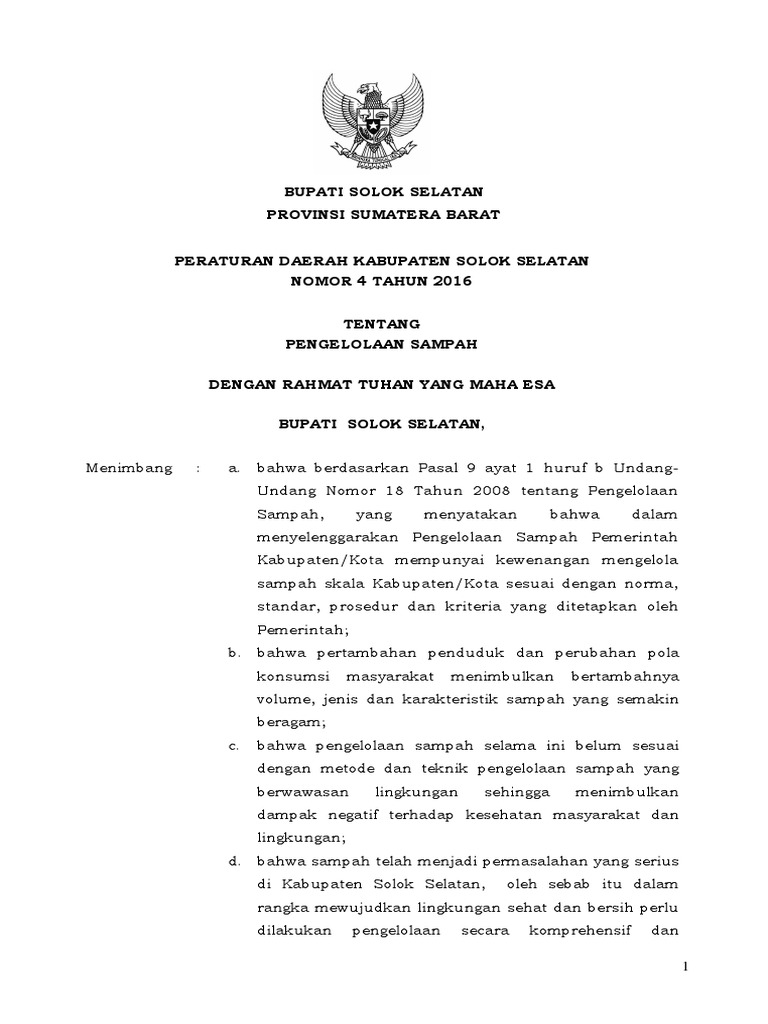 Perda No 4 Sampah | PDF