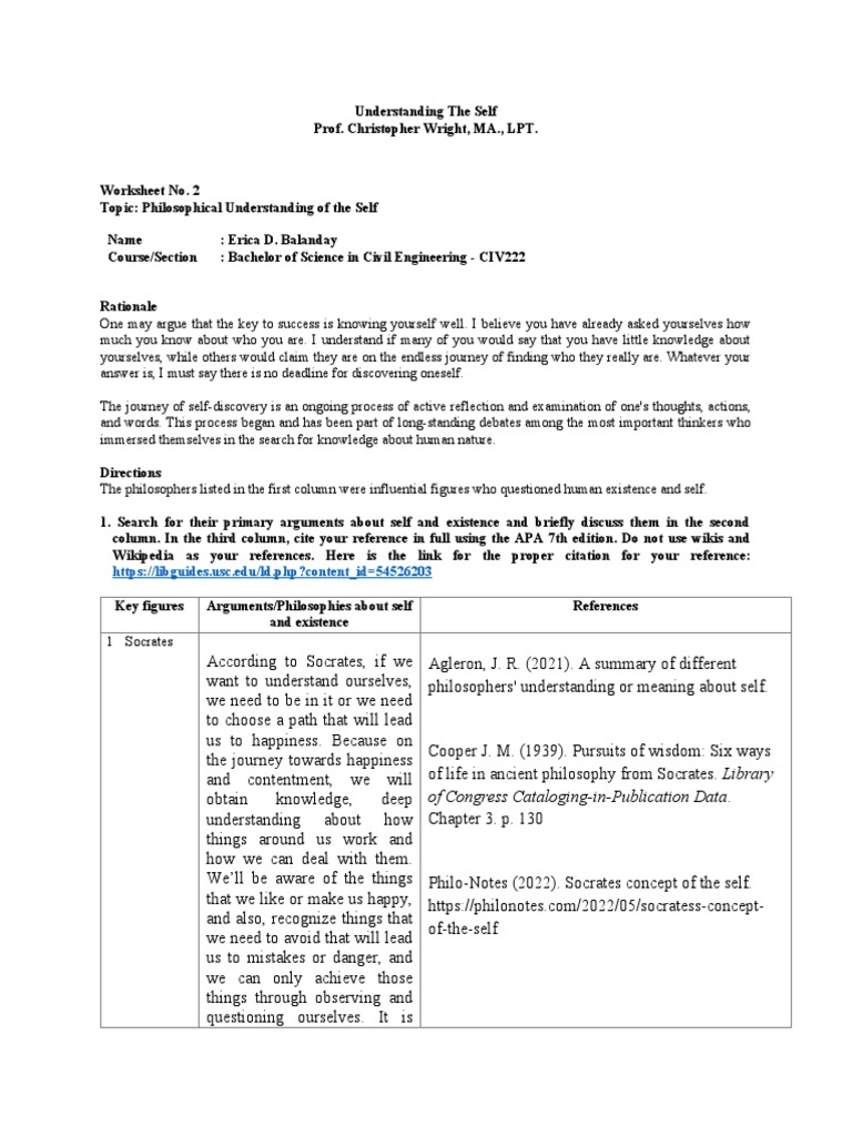 AA02 - Philosophical Understanding of The Self | PDF | Soul ...