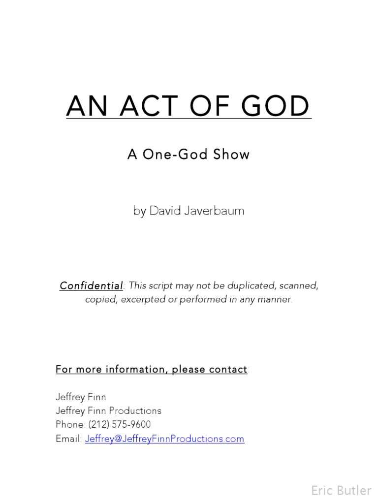 An Act of God FINAL PERFORMING VERSION - BUTLER | PDF | Cain And Abel ...