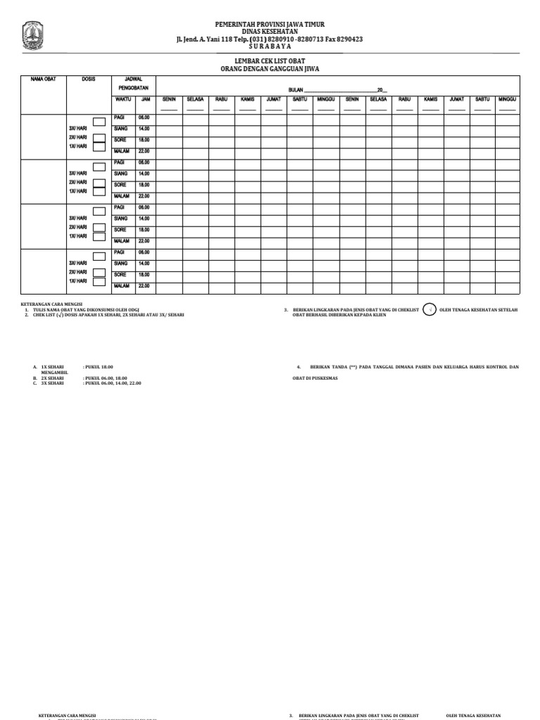 Lembar Cek List Obat 2 | PDF