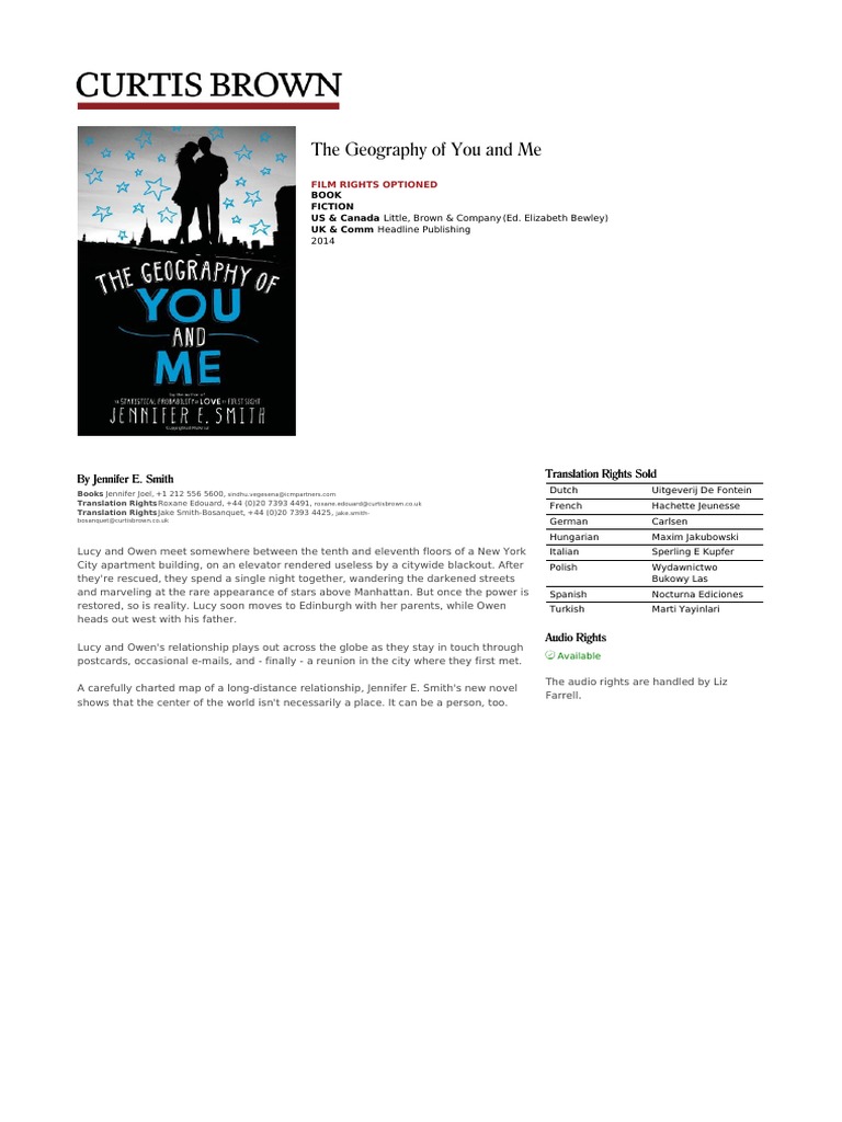 The Geography of You and Me Overview | PDF | Art | Young Adult
