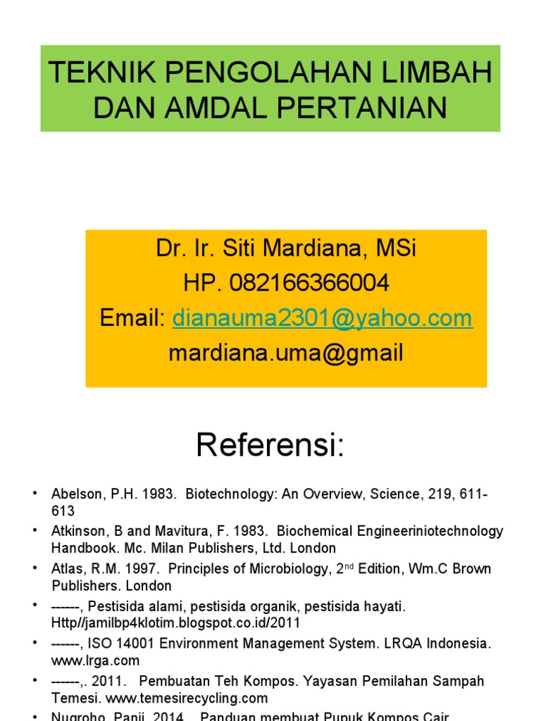 Pengolahan Limbah Pertanian dan AMDAL | PDF
