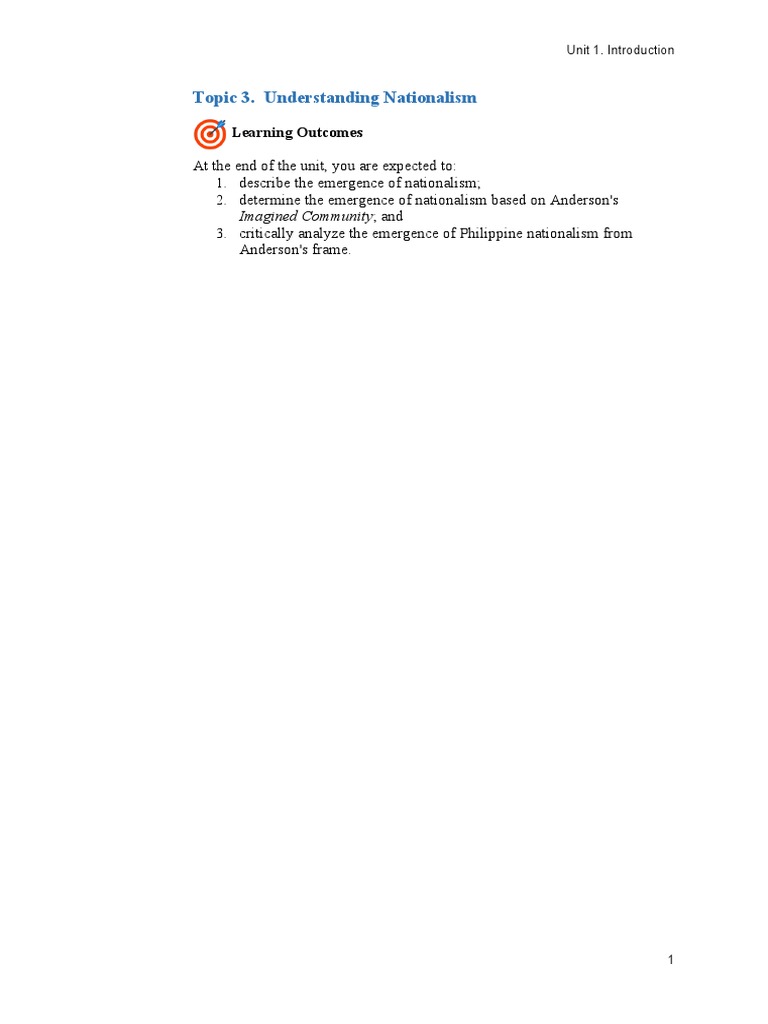 Unit 1 Topic 3 Nationalism | PDF | Nationalism | Nation