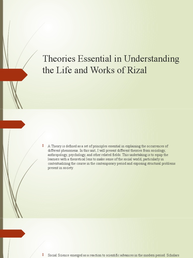 Unit 2 Activity 5 Theories Essential in Understanding The Life and ...