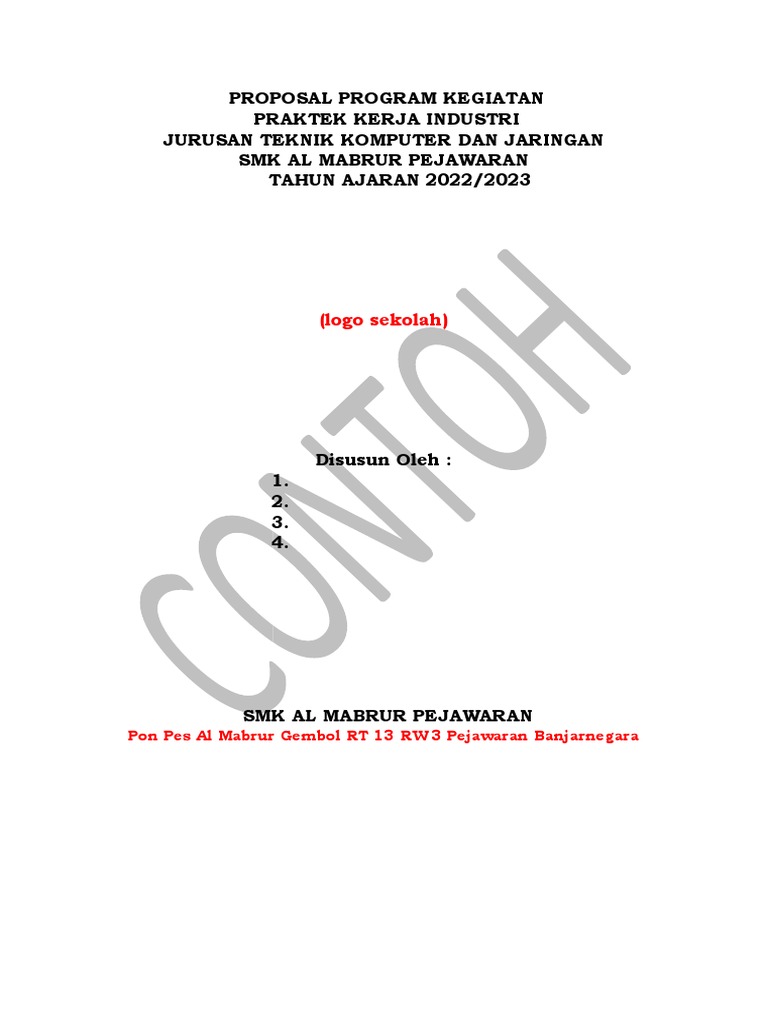Contoh Proposal PKL | PDF