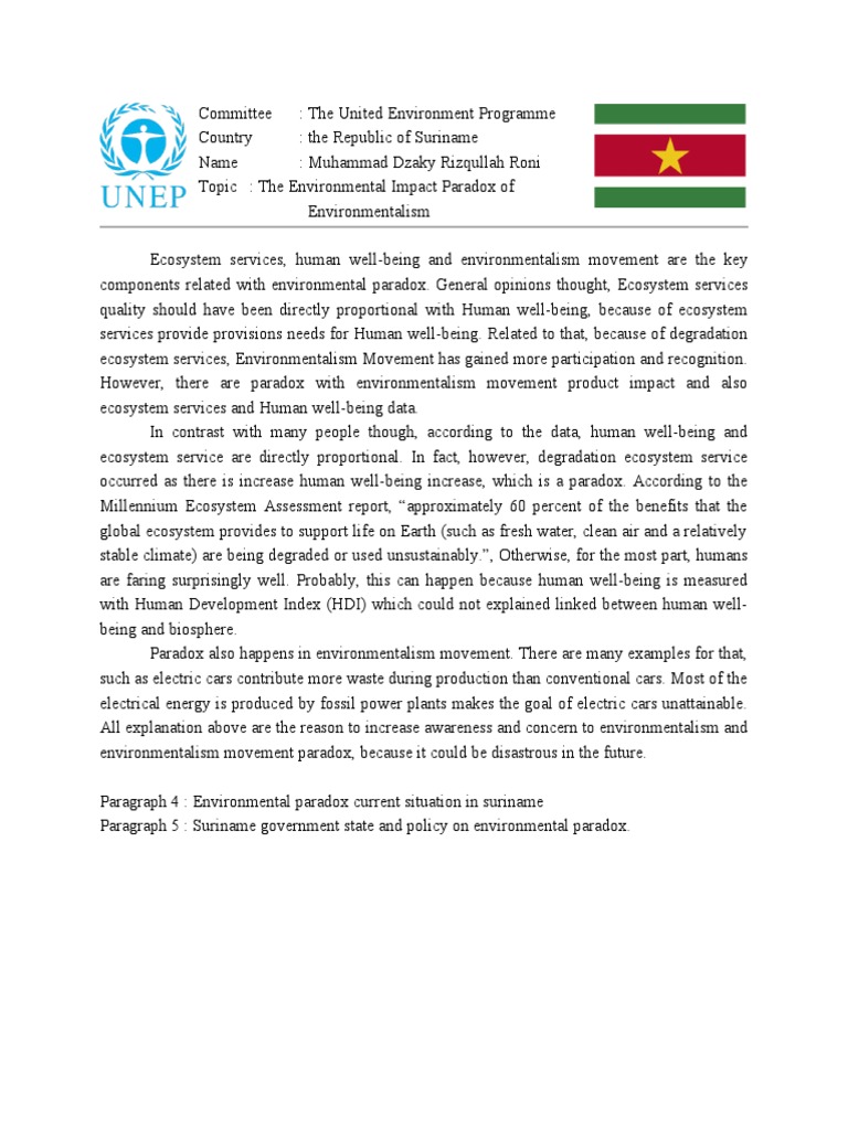 UNEP - Suriname - Muhammad Dzaky Rizqullah Roni | PDF